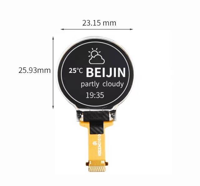 0.75 inch 128x128 bảng hiển thị OLED tròn SSD1327 màn hình OLED nhỏ